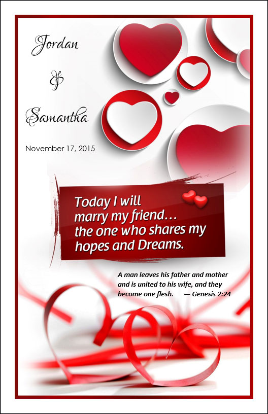 Wedding Program Cover Template 2