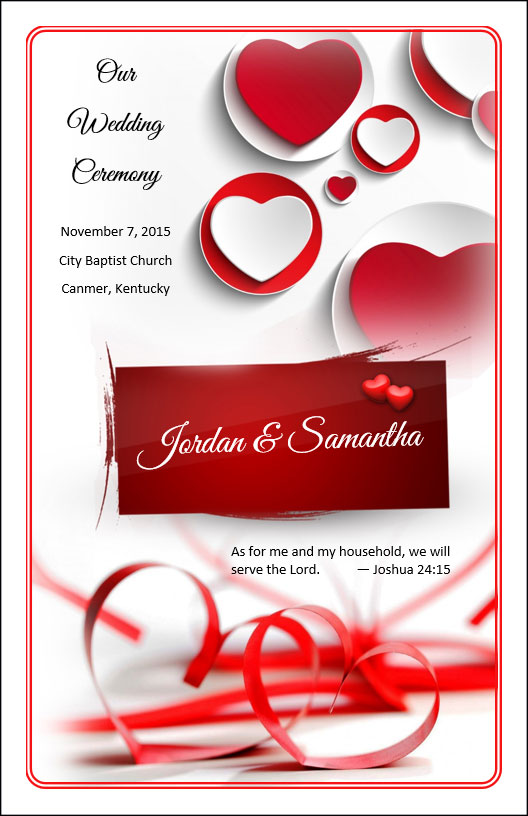 Wedding Program Cover Template 2